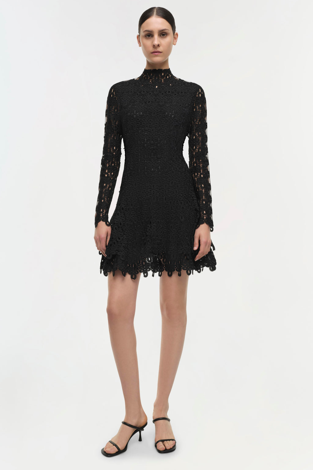 Core Joy Guipure Lace Mini Dress - Black | SIMKHAI