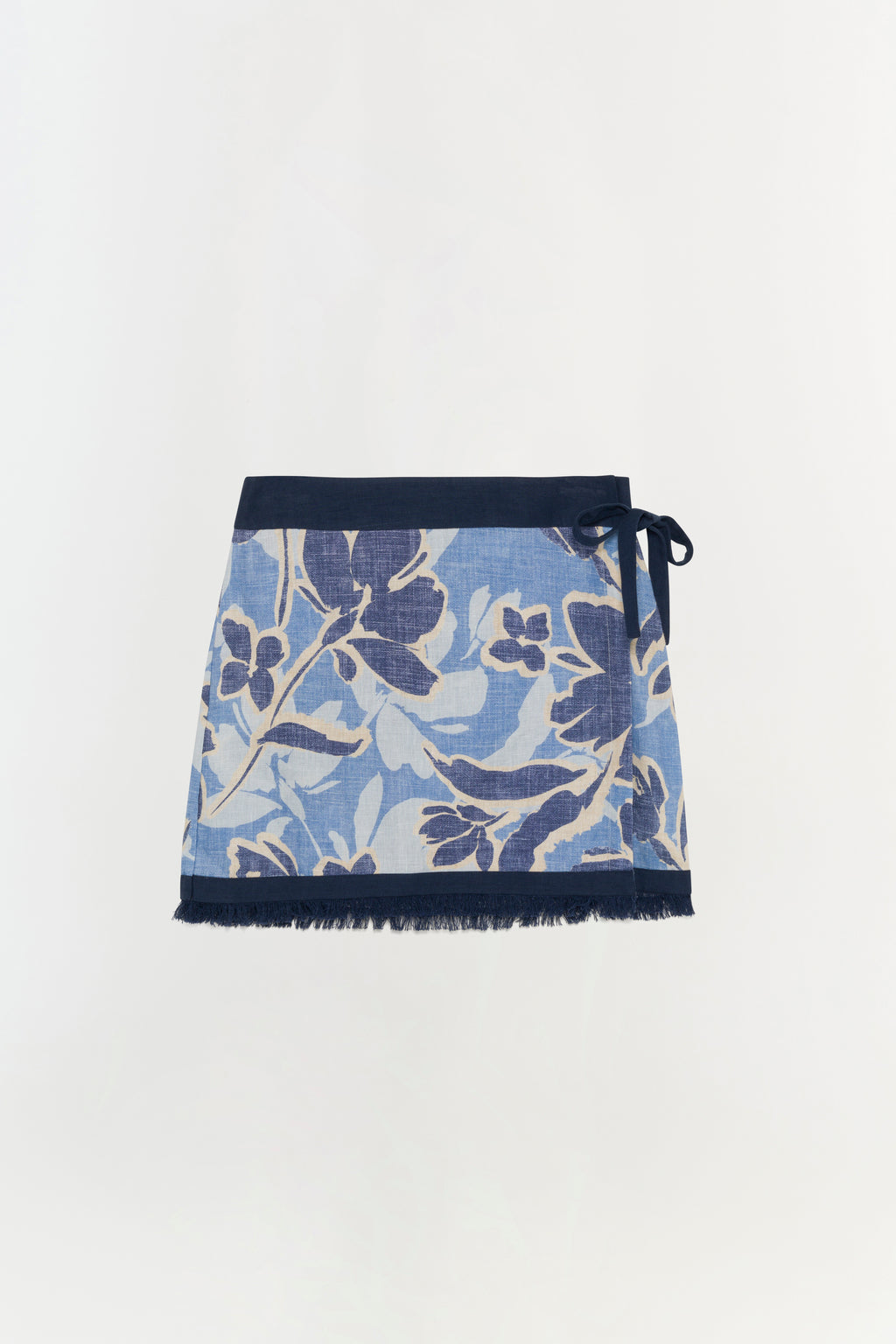 Bethany Mini Wrap Skirt - Blue Hydrangea Floral | SIMKHAI