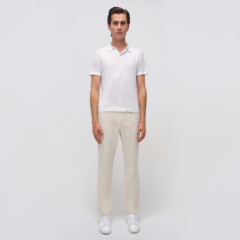 Men's Barron Polo - Ivory | SIMKHAI