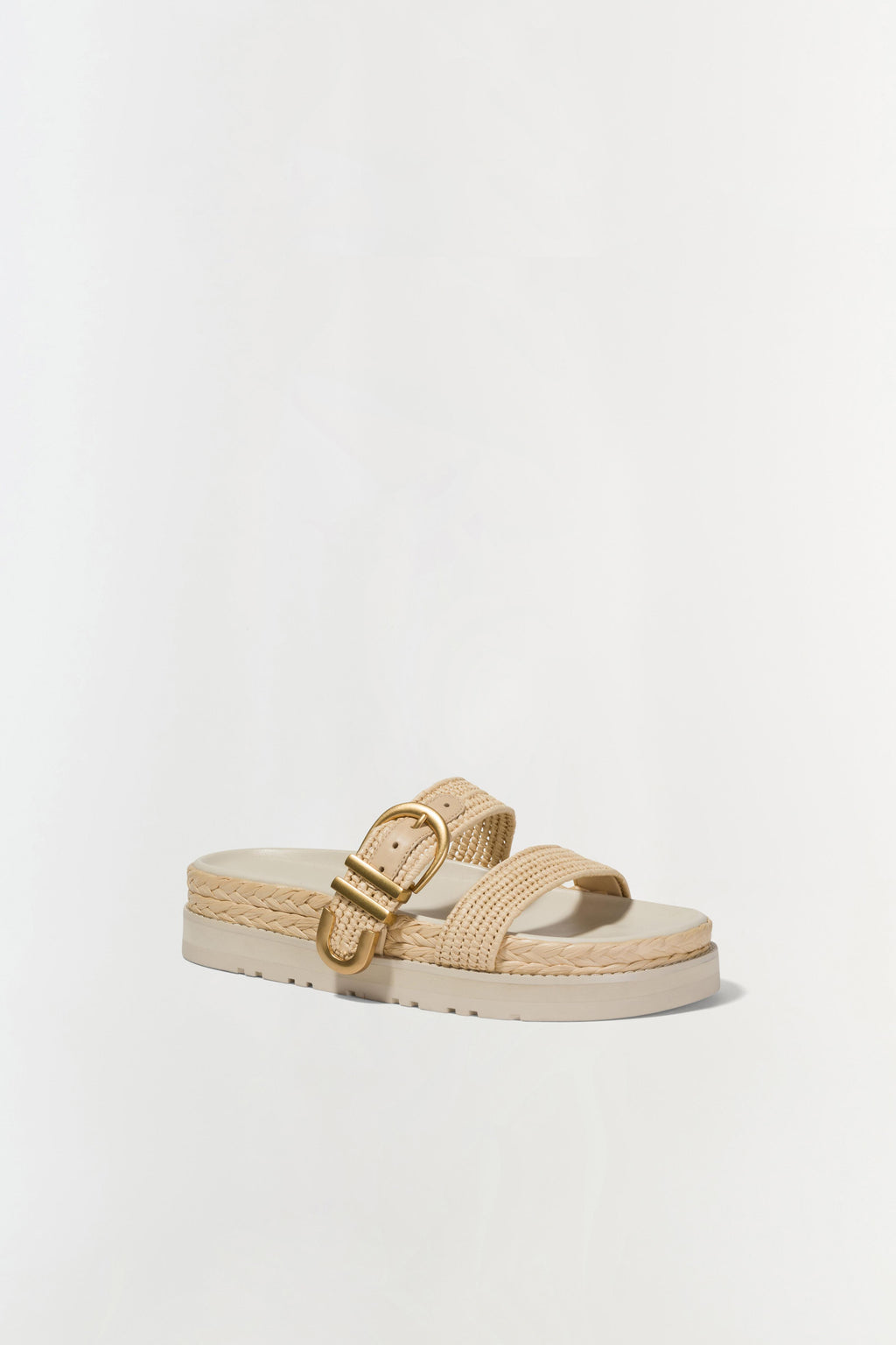 Aida Raffia Buckle Sandal - Natural Beige | SIMKHAI