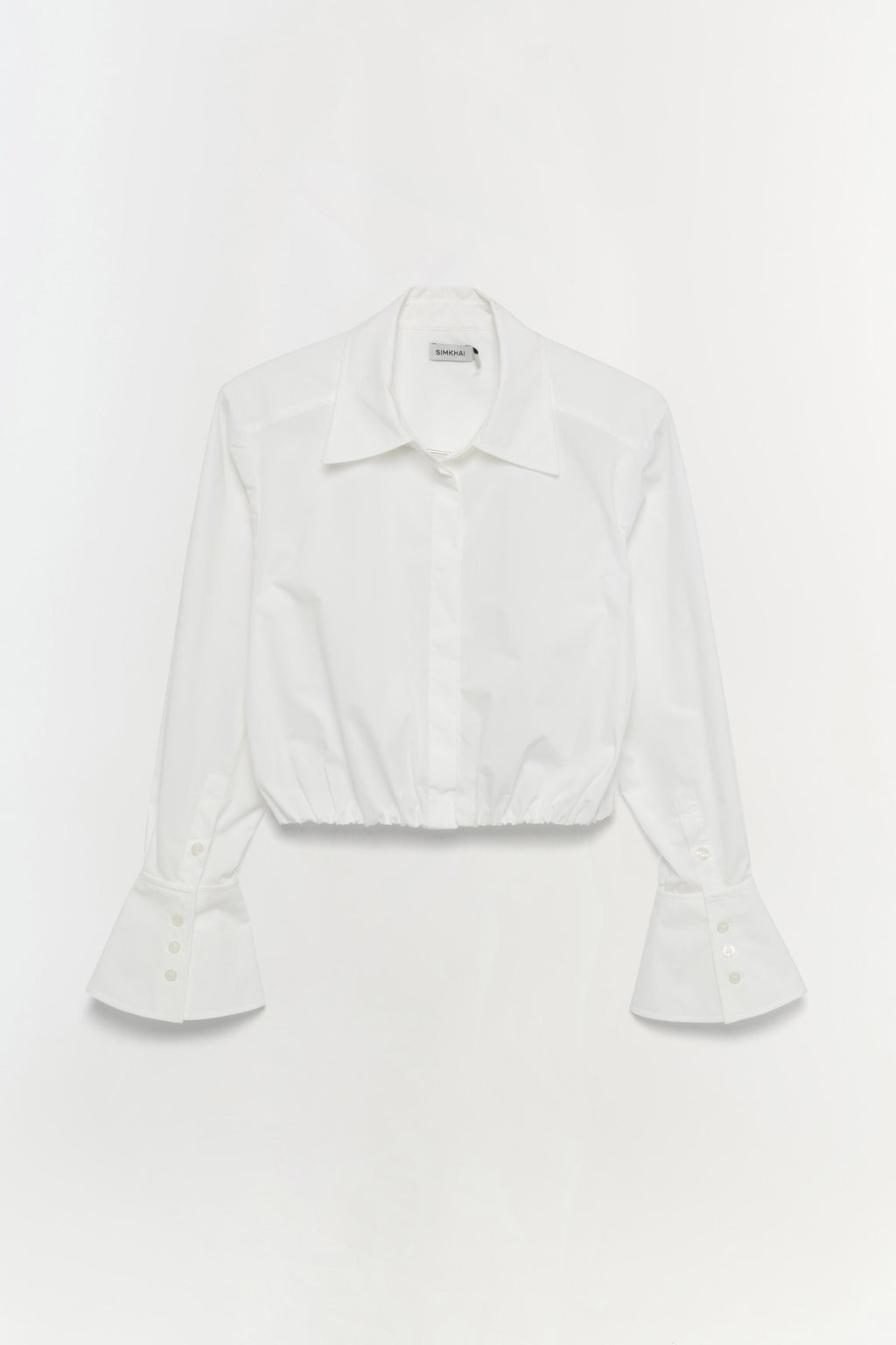 Signature Blythe Poplin Cropped Shirt - White | SIMKHAI