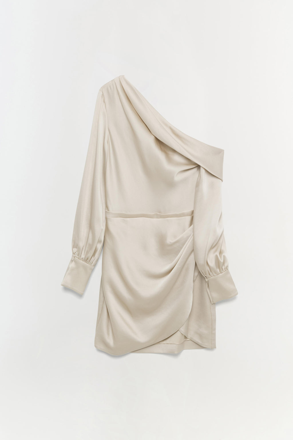 Signature Cameron One Shoulder Mini Dress - Beige | SIMKHAI