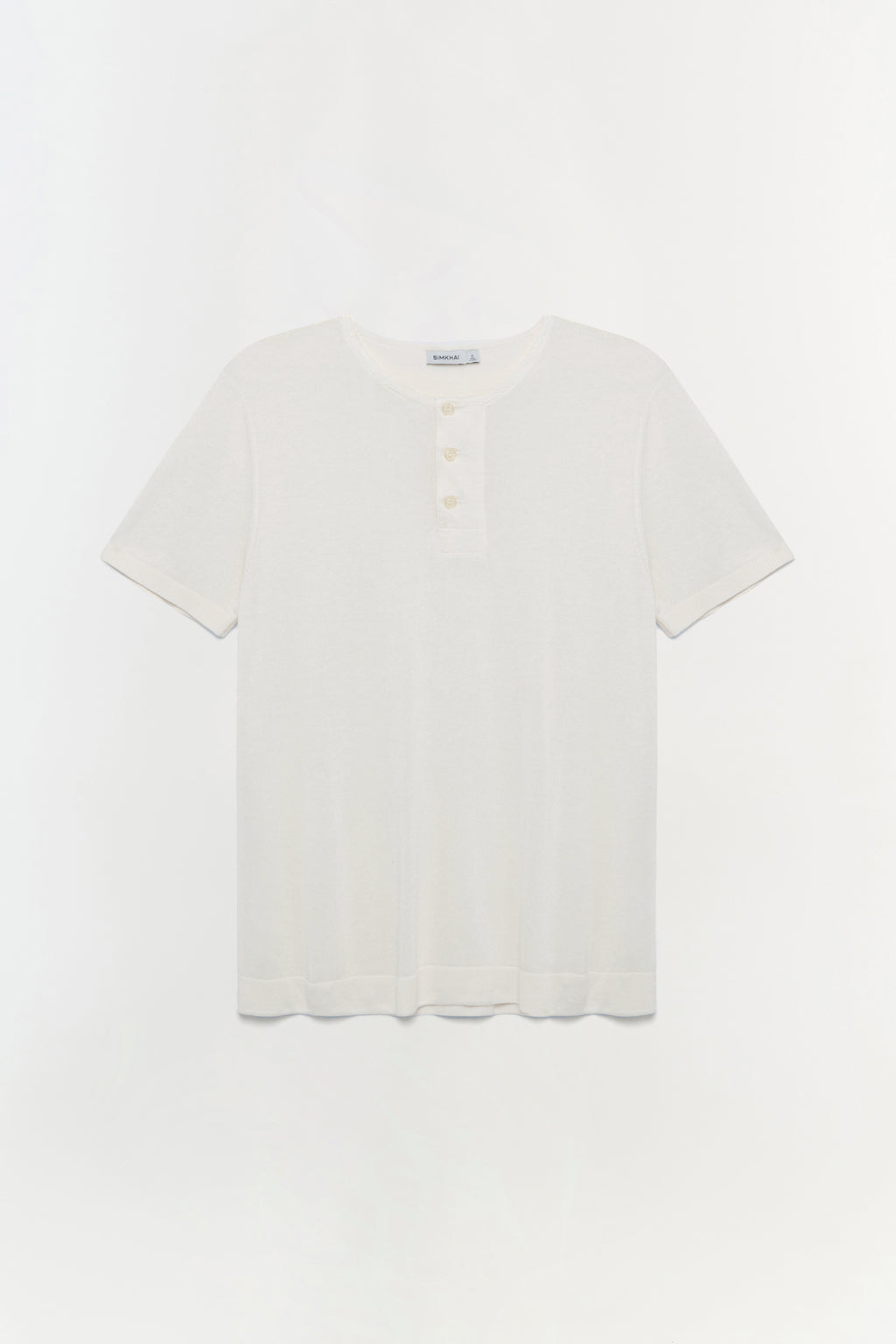 Men's Short Sleeve Henley - Ivory | SIMKHAI
