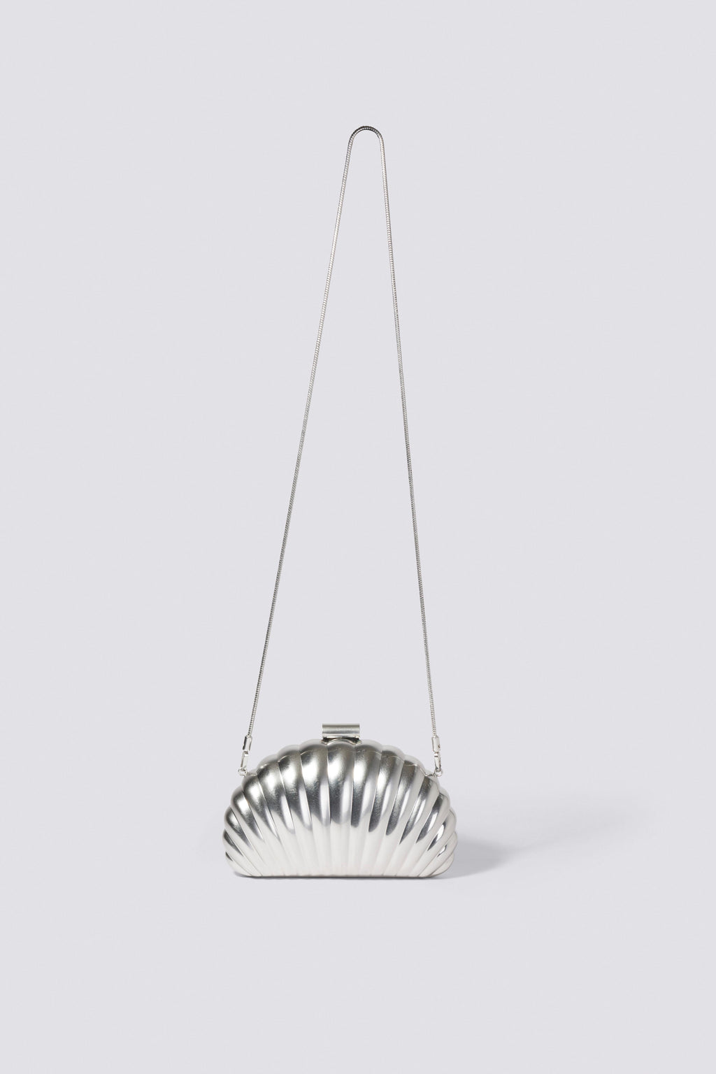 Monet Metal Shell Clutch Bag - Silver | SIMKHAI