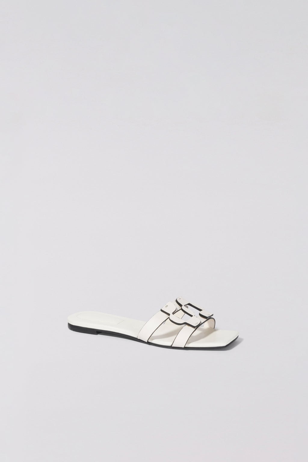 Monogram Leather Flat Sandal - Ivory | SIMKHAI